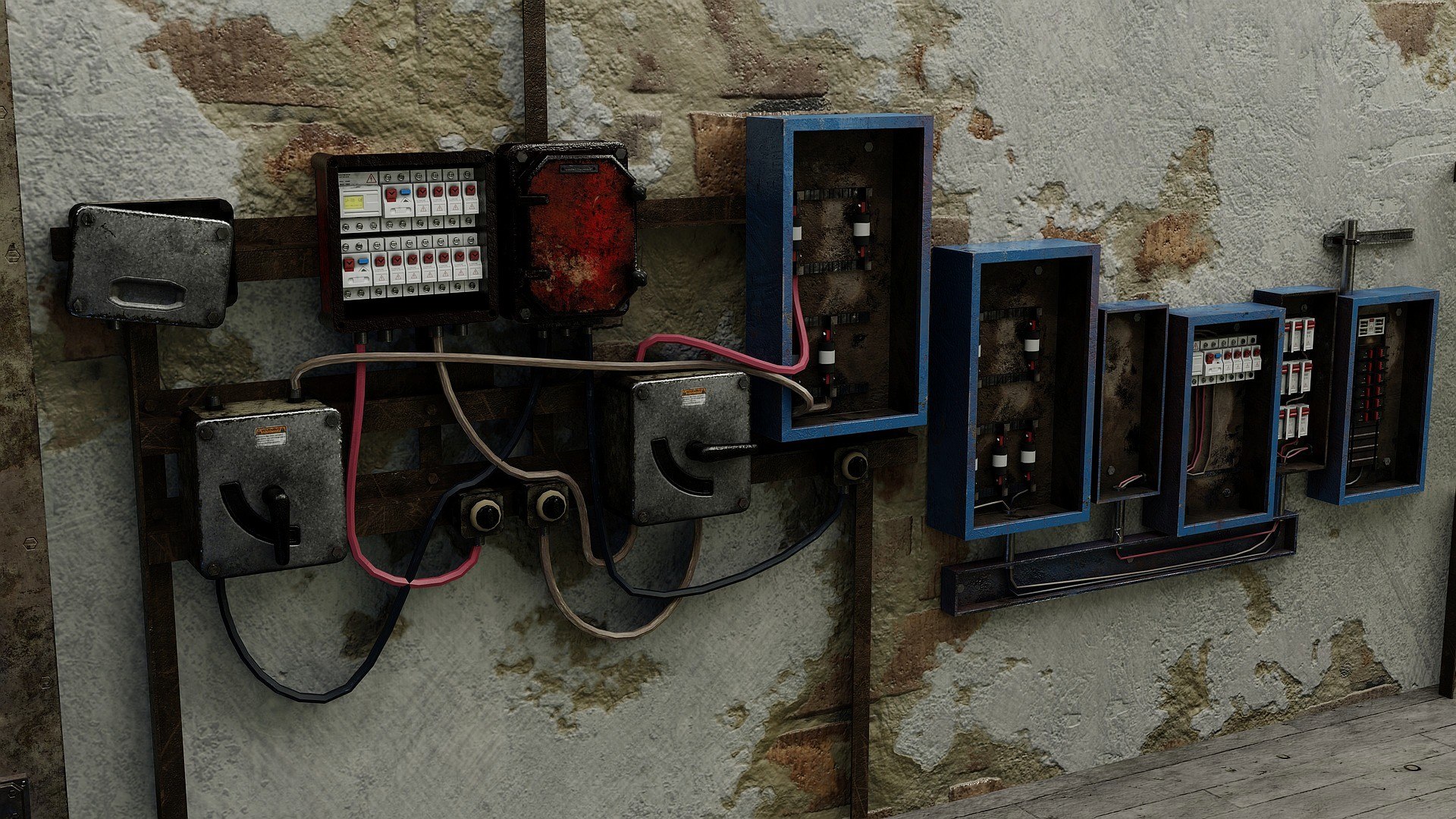 3D Utility Electric Wall Fuse Boxes Props - TurboSquid 1726128