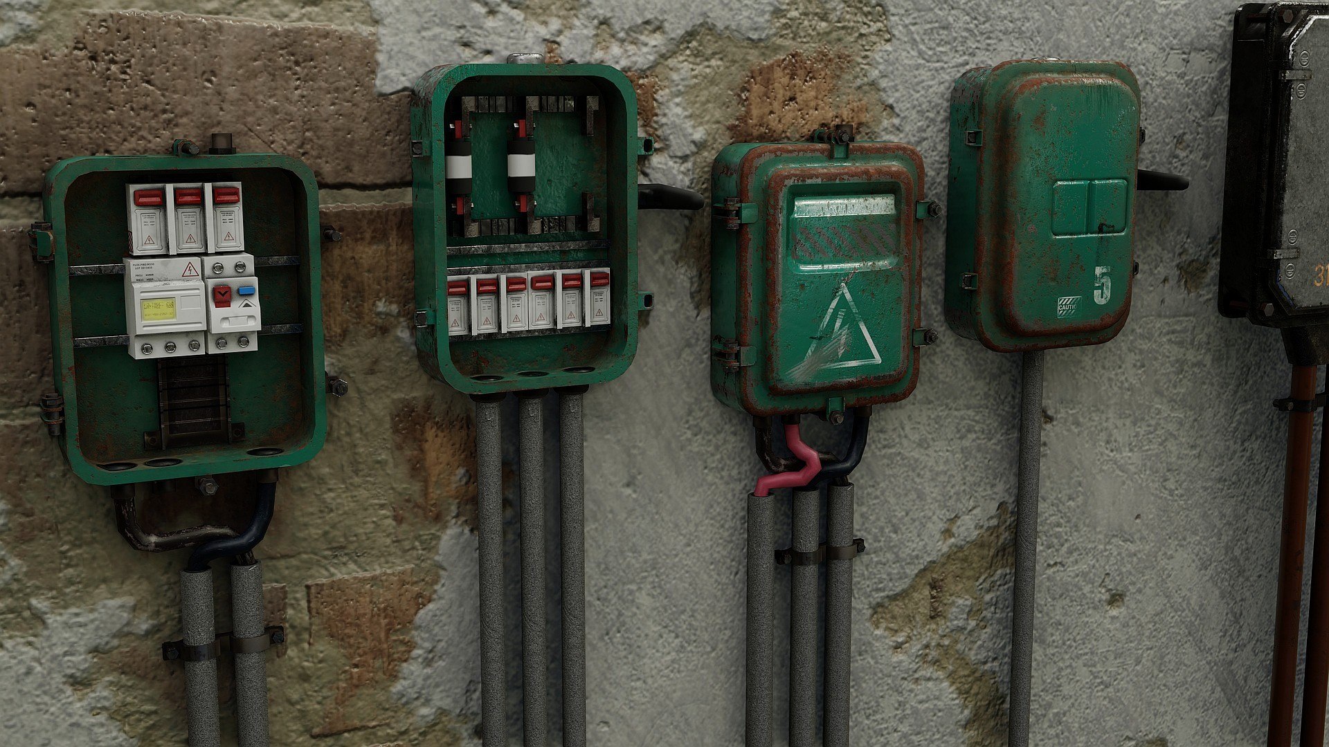 3D Utility Electric Wall Fuse Boxes Props - TurboSquid 1726128