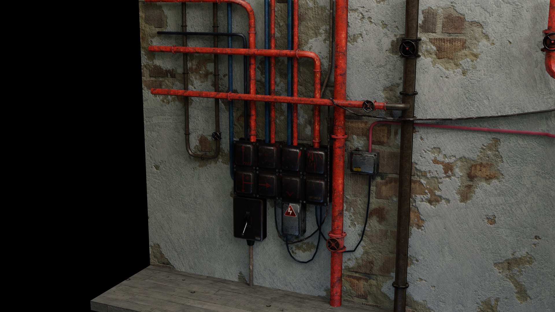 3D Utility Electric Wall Fuse Boxes Props - TurboSquid 1726128