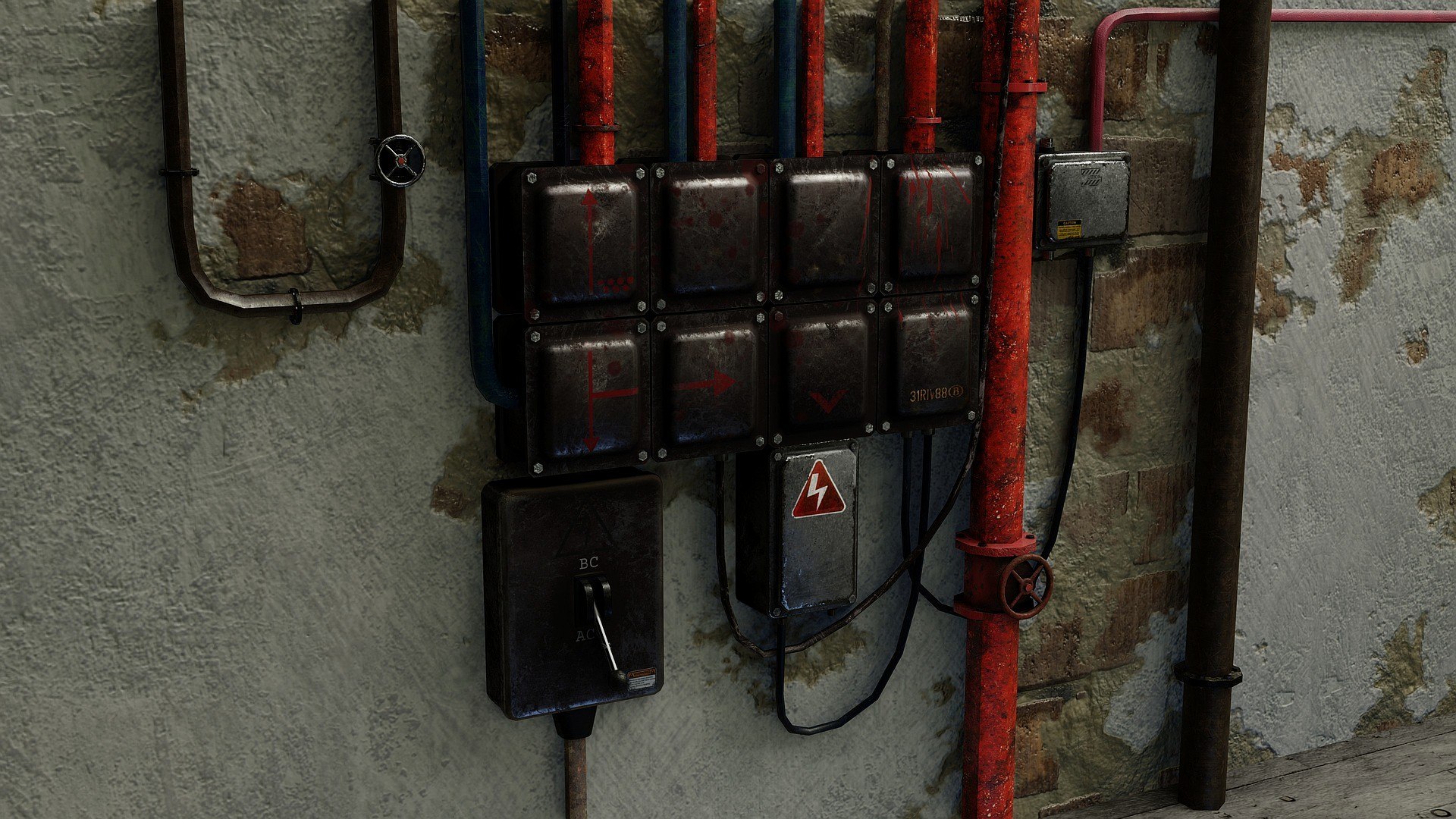 3D Utility Electric Wall Fuse Boxes Props - TurboSquid 1726128