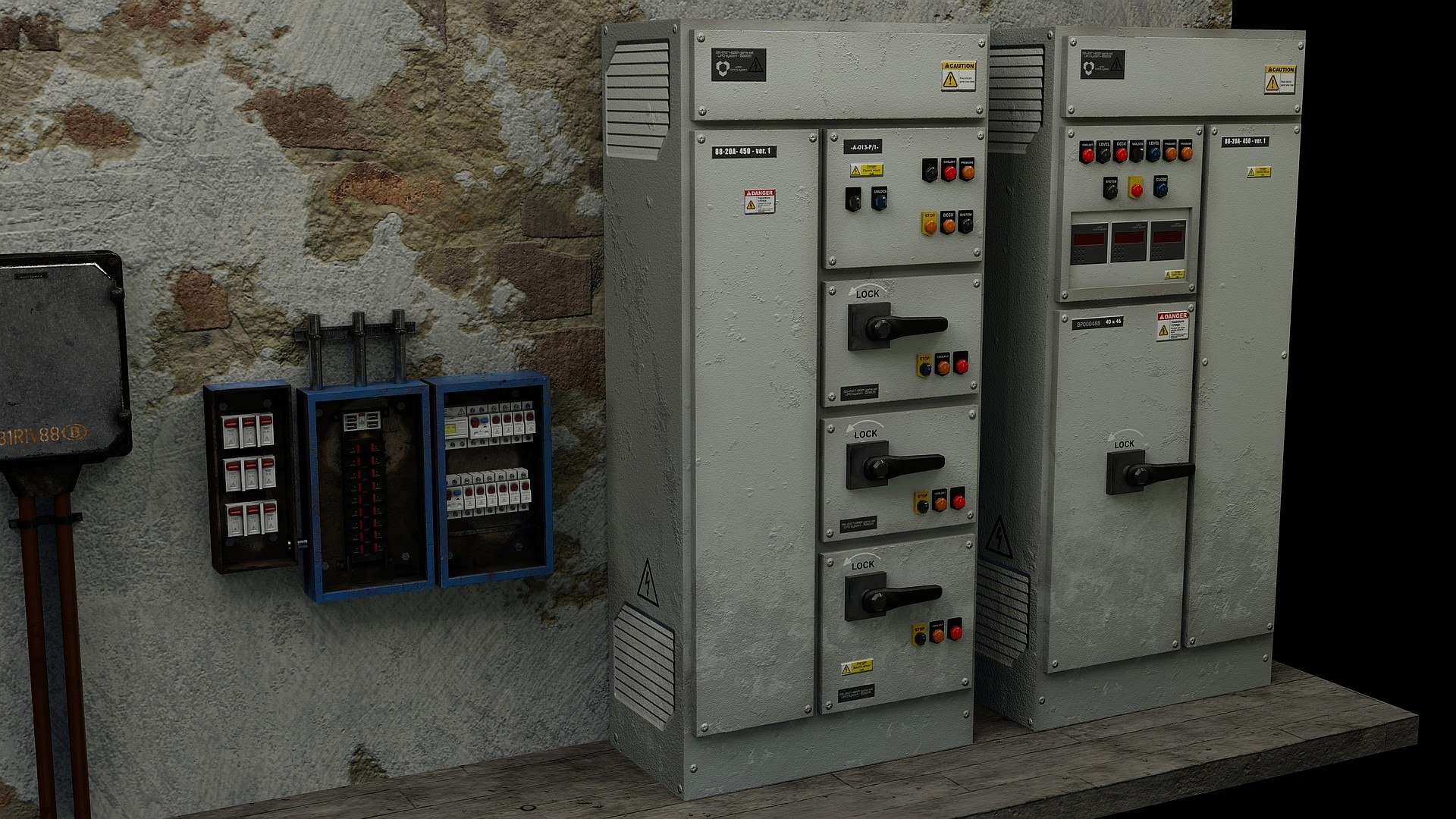 3D Utility Electric Wall Fuse Boxes Props - TurboSquid 1726128