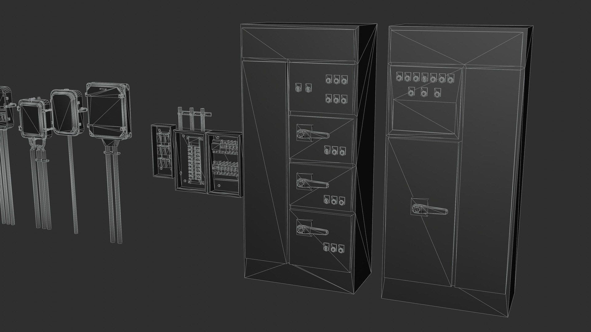 3D Utility Electric Wall Fuse Boxes Props - TurboSquid 1726128