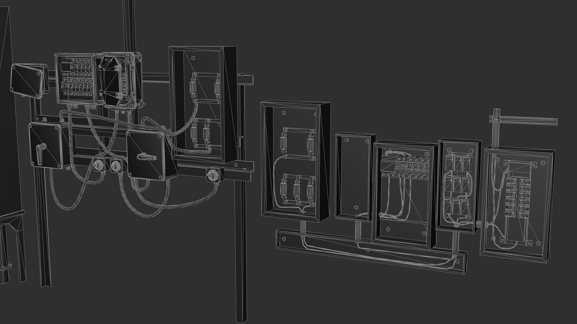 3D Utility Electric Wall Fuse Boxes Props - TurboSquid 1726128