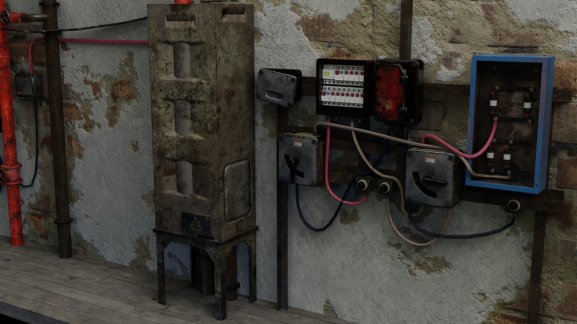 3D Utility Electric Wall Fuse Boxes Props - TurboSquid 1726128