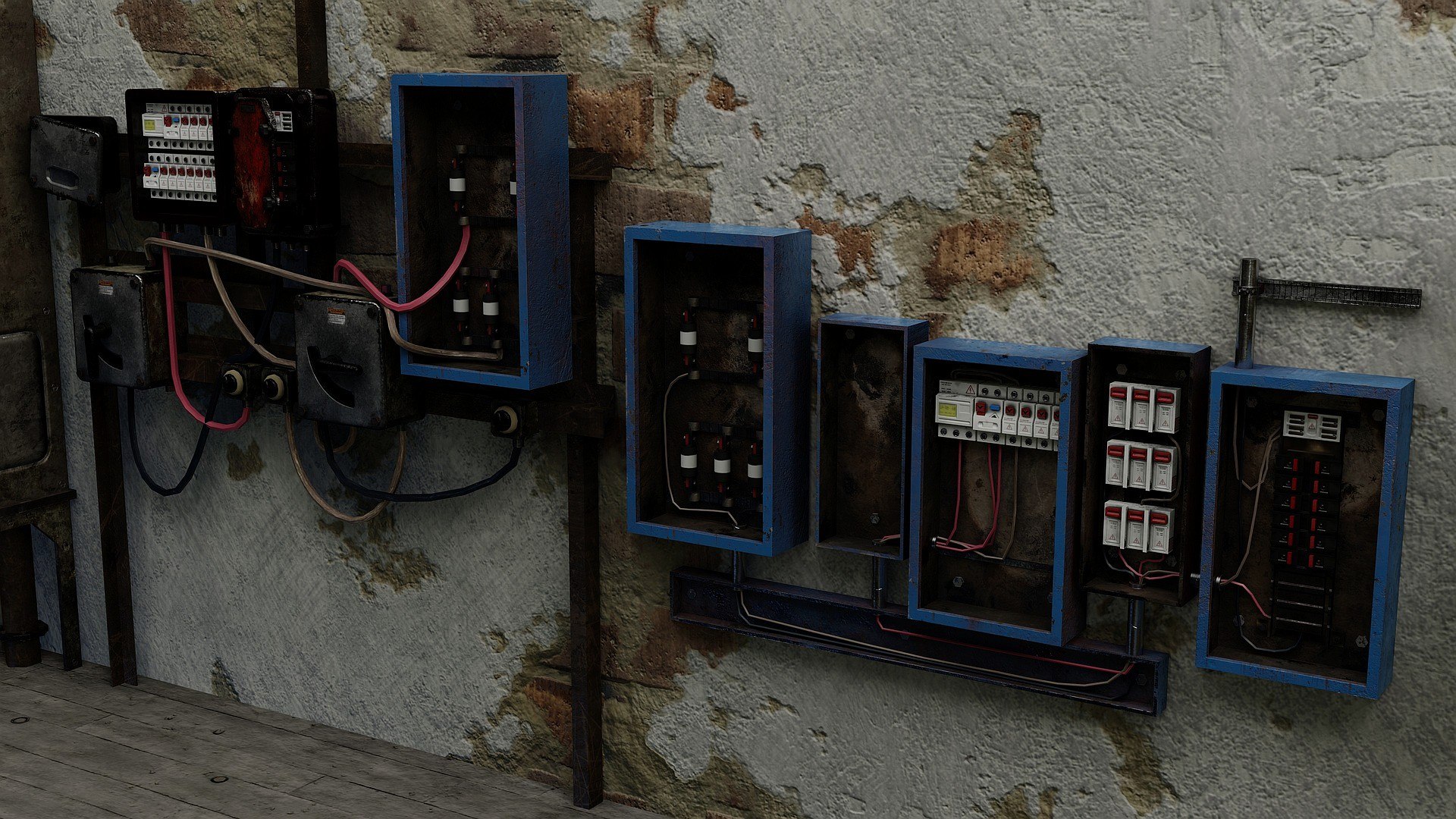 3D Utility Electric Wall Fuse Boxes Props - TurboSquid 1726128