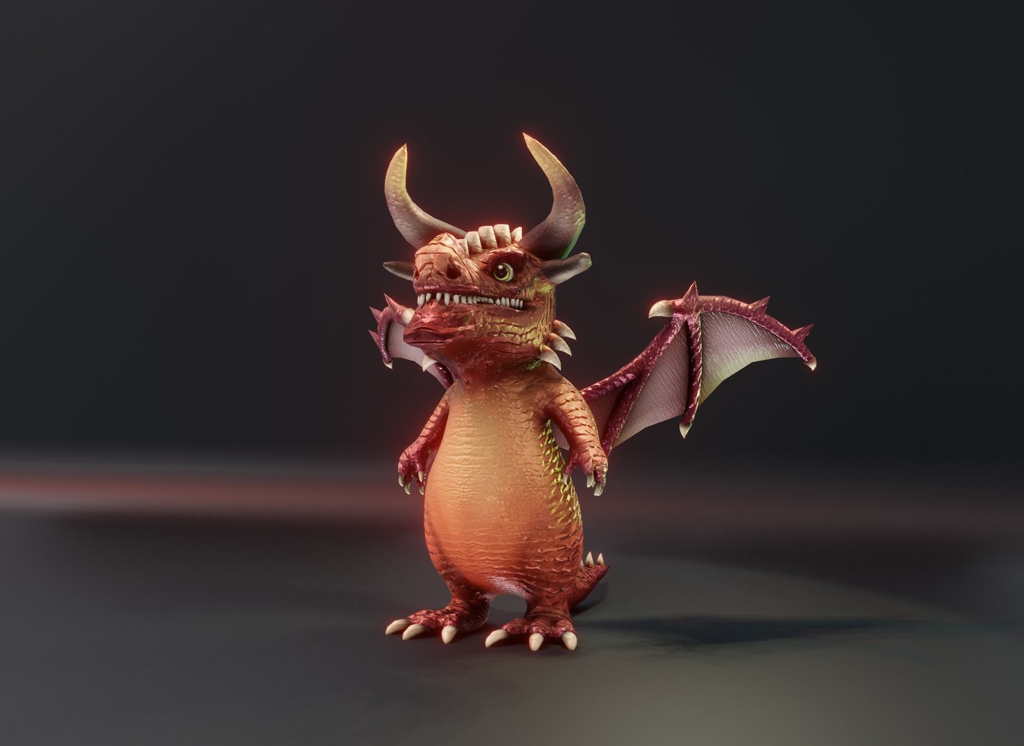3D Cartoon Crystal Dragon Animated Low-poly 3D Model - TurboSquid 2215978