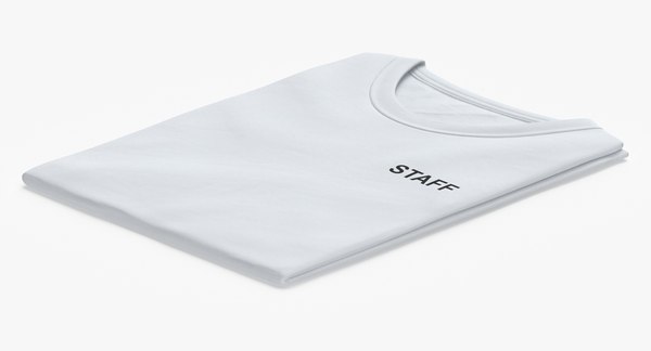 3D Female Crew Neck Folded White Staff 02 model - TurboSquid 1774890