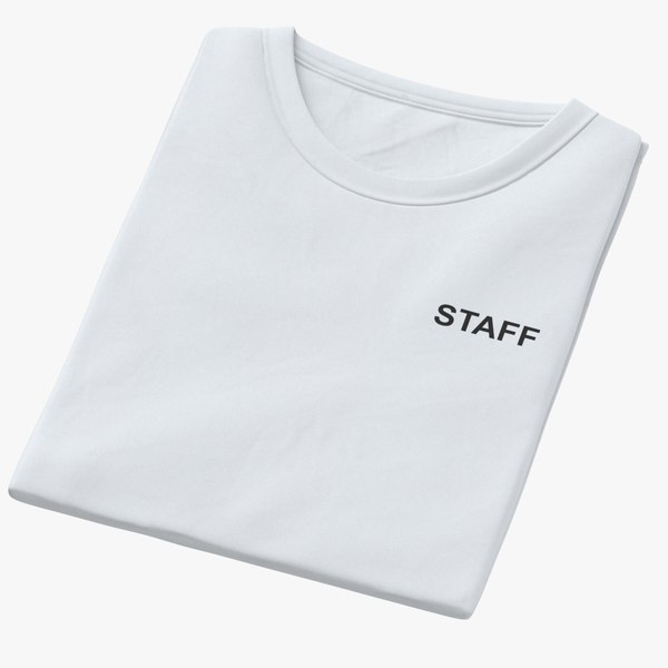 3D Female Crew Neck Folded White Staff 02 model - TurboSquid 1774890