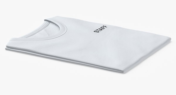 3D Female Crew Neck Folded White Staff 02 model - TurboSquid 1774890