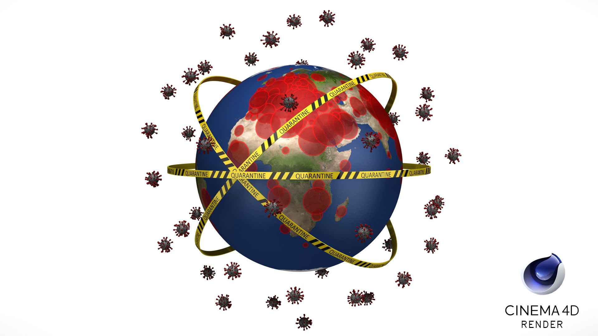 3D earth virus coronavirus world model - TurboSquid 1576258