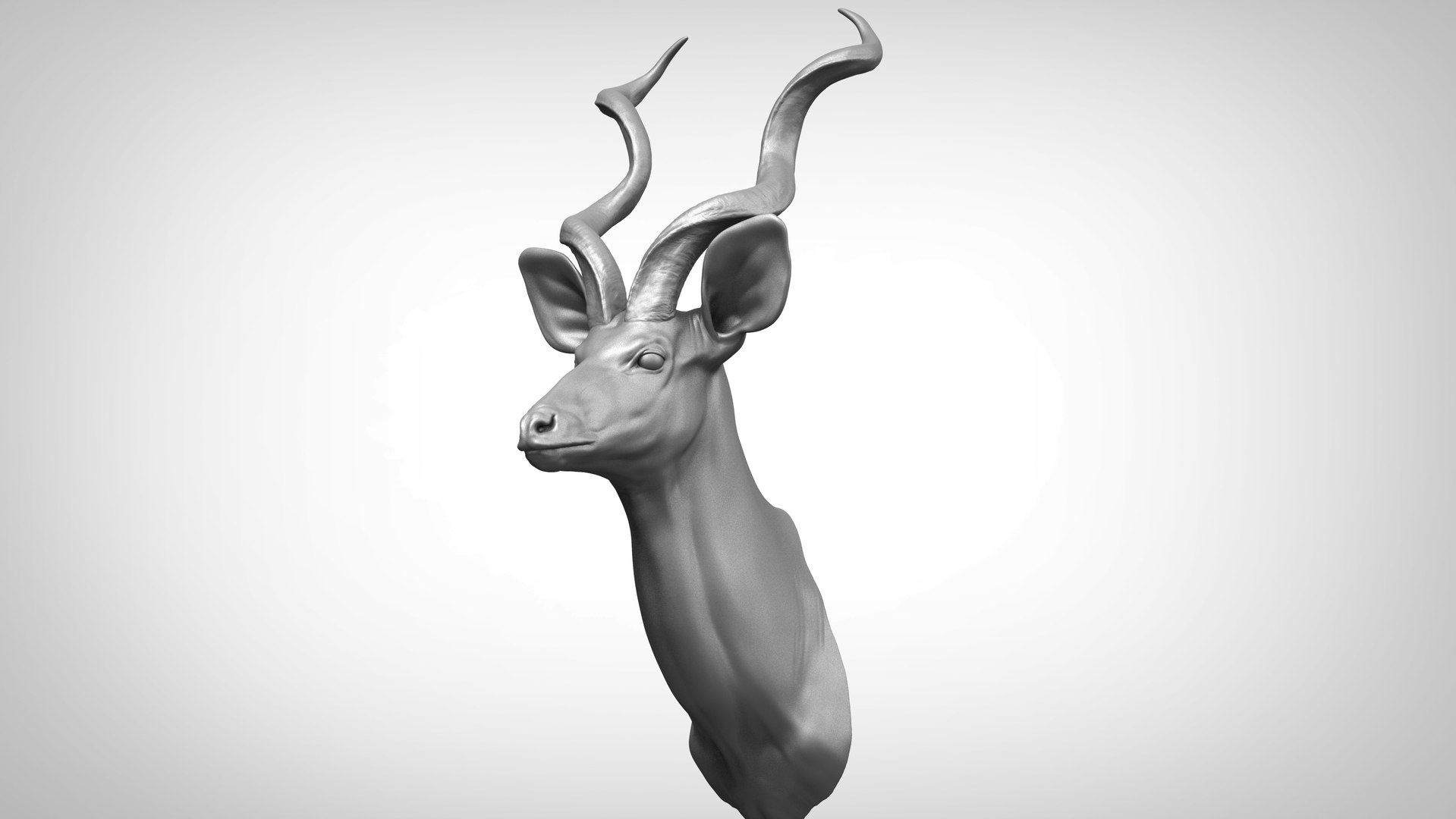 3D Greater Kudu Head Sculpture Model - TurboSquid 1426063