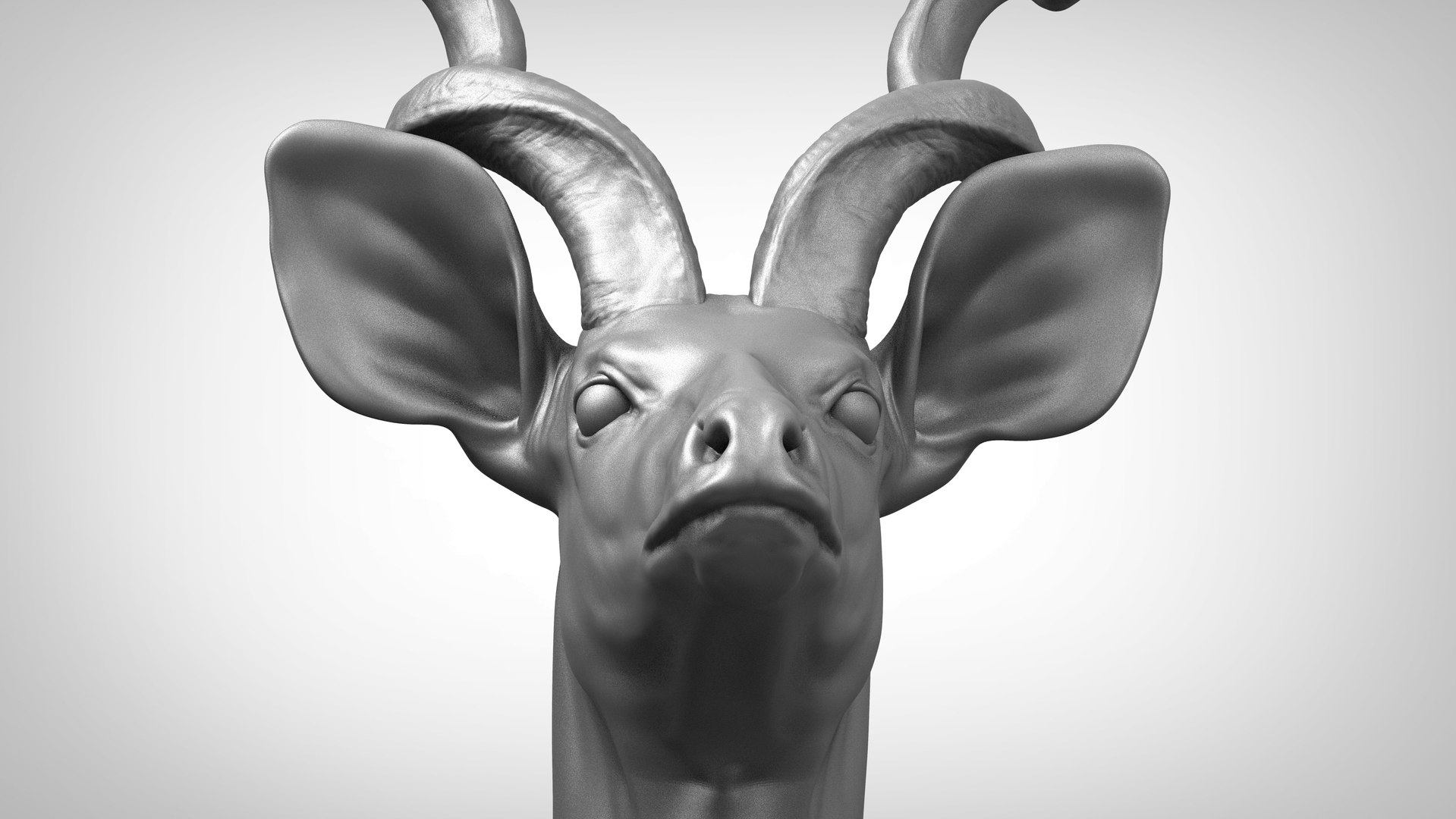 3D Greater Kudu Head Sculpture Model - TurboSquid 1426063