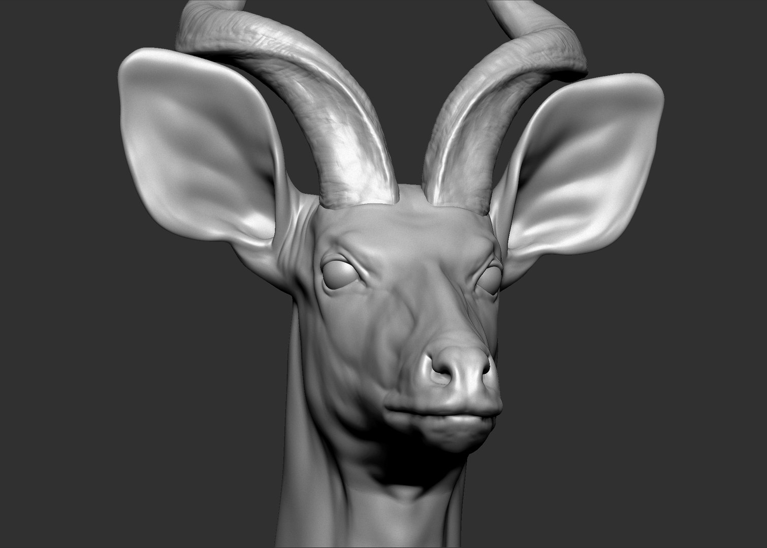 3D Greater Kudu Head Sculpture Model - TurboSquid 1426063