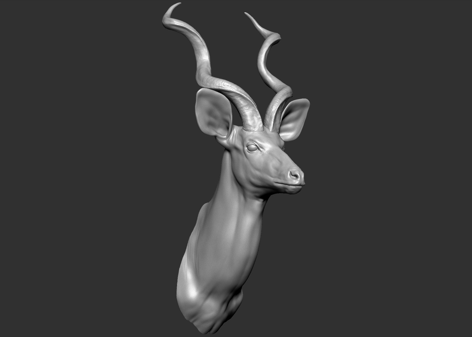 3D Greater Kudu Head Sculpture Model - TurboSquid 1426063