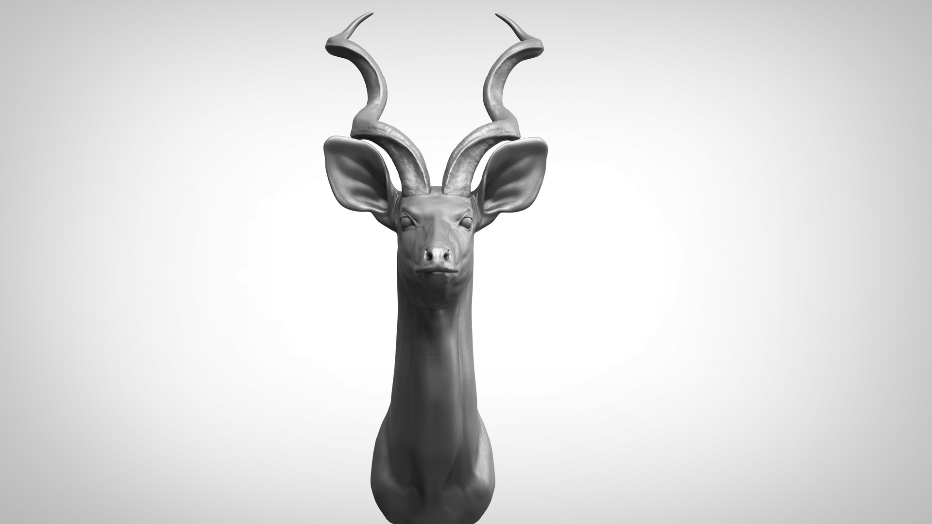 3D Greater Kudu Head Sculpture Model - TurboSquid 1426063