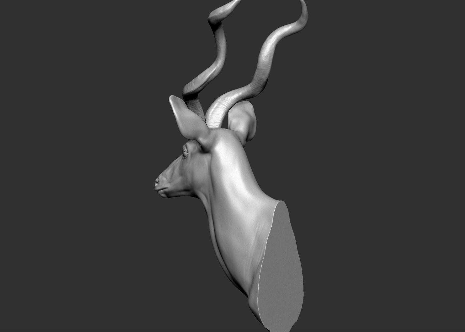 3D Greater Kudu Head Sculpture Model - TurboSquid 1426063