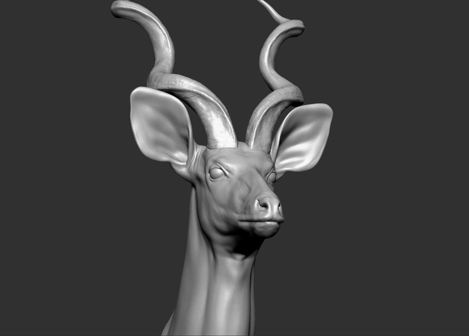 3D Greater Kudu Head Sculpture Model - TurboSquid 1426063