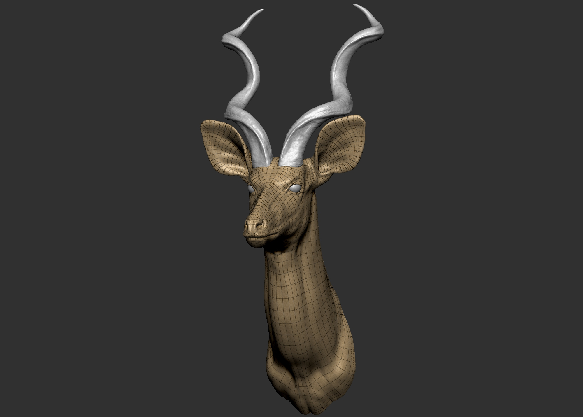 3D greater kudu head sculpture model - TurboSquid 1426063