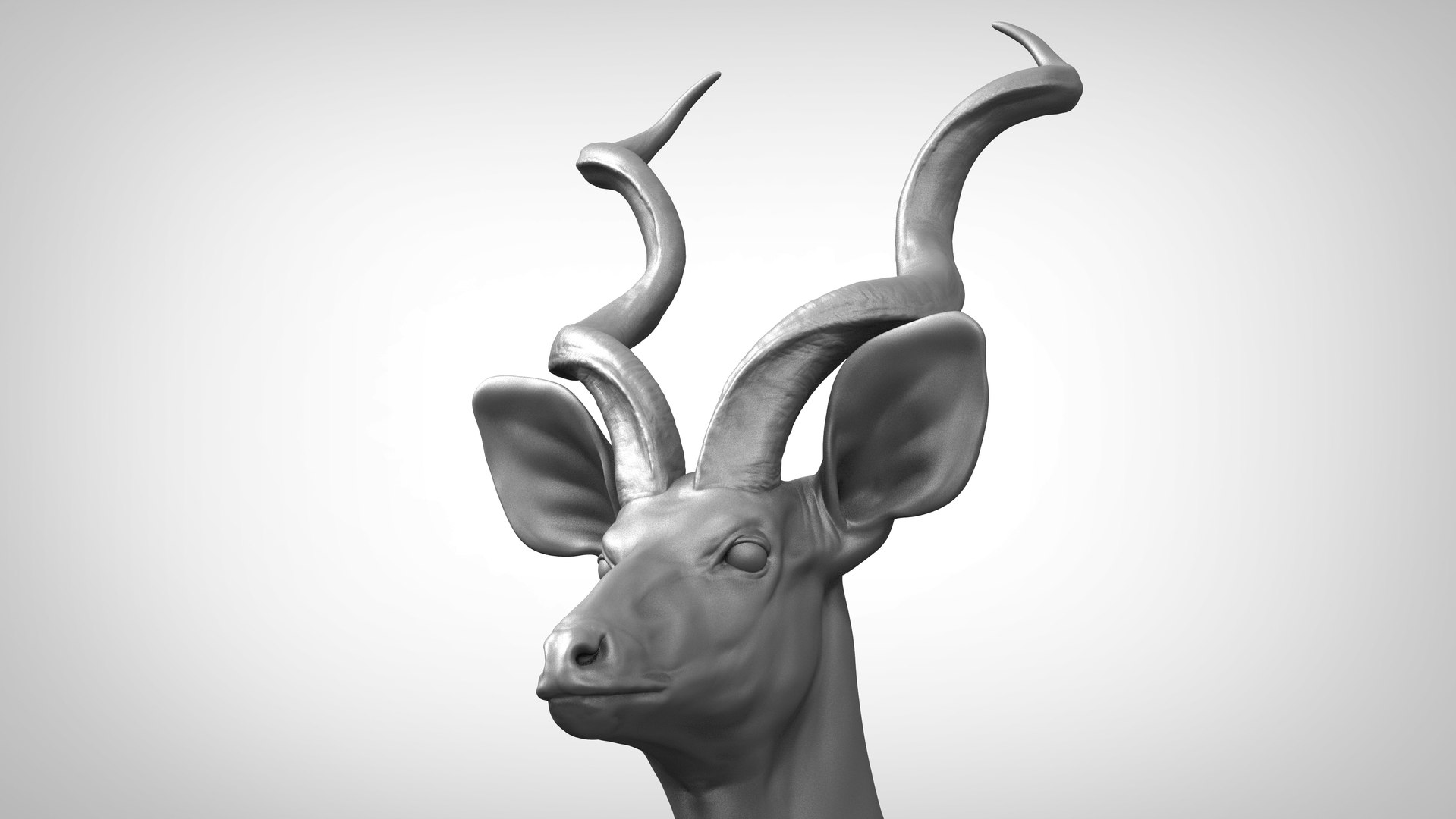 3D Greater Kudu Head Sculpture Model - TurboSquid 1426063