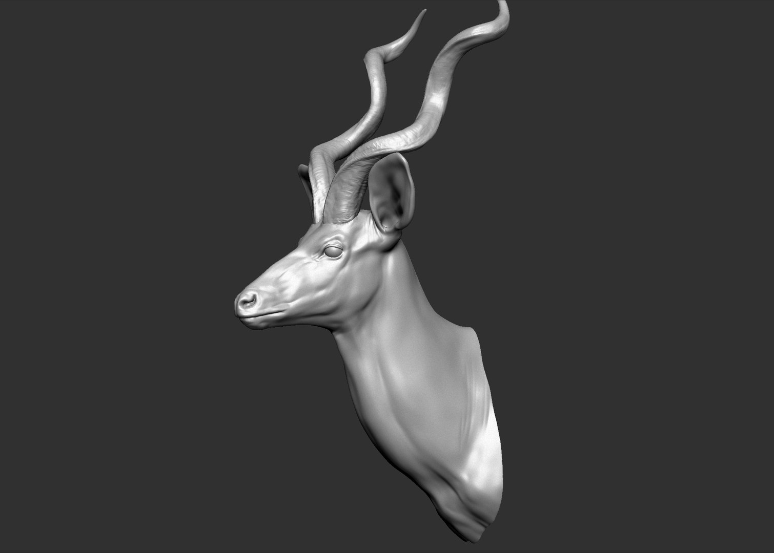 3D Greater Kudu Head Sculpture Model - TurboSquid 1426063