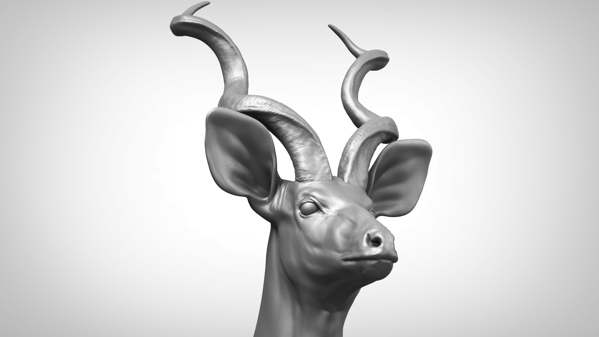 3D Greater Kudu Head Sculpture Model - TurboSquid 1426063