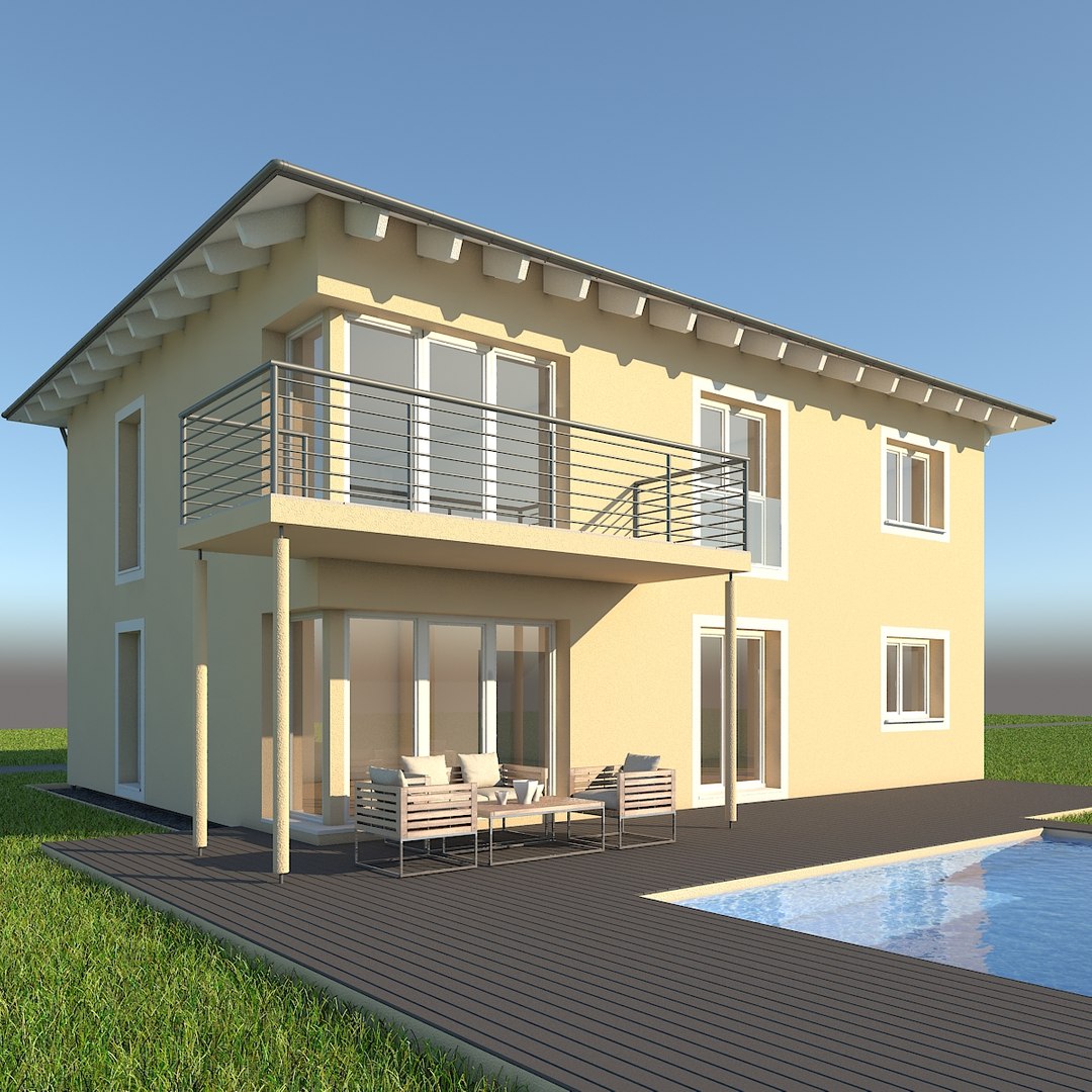 Modern Single Family Home 3d Model