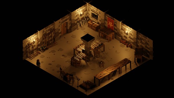3D dungeon modular room model - TurboSquid 1474088