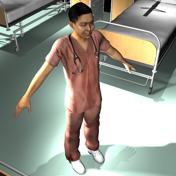 3d male medical staff model
