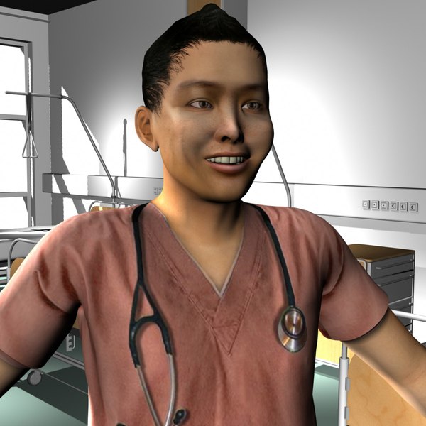 3d male medical staff model