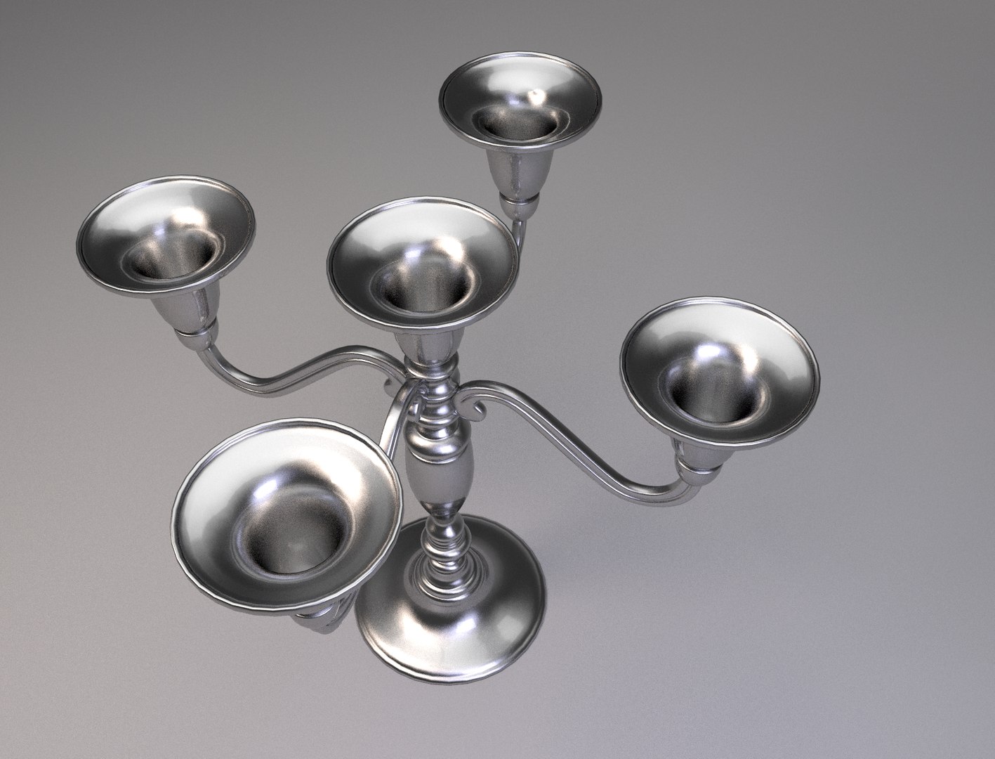 3d Metal Candlestick Candle Model