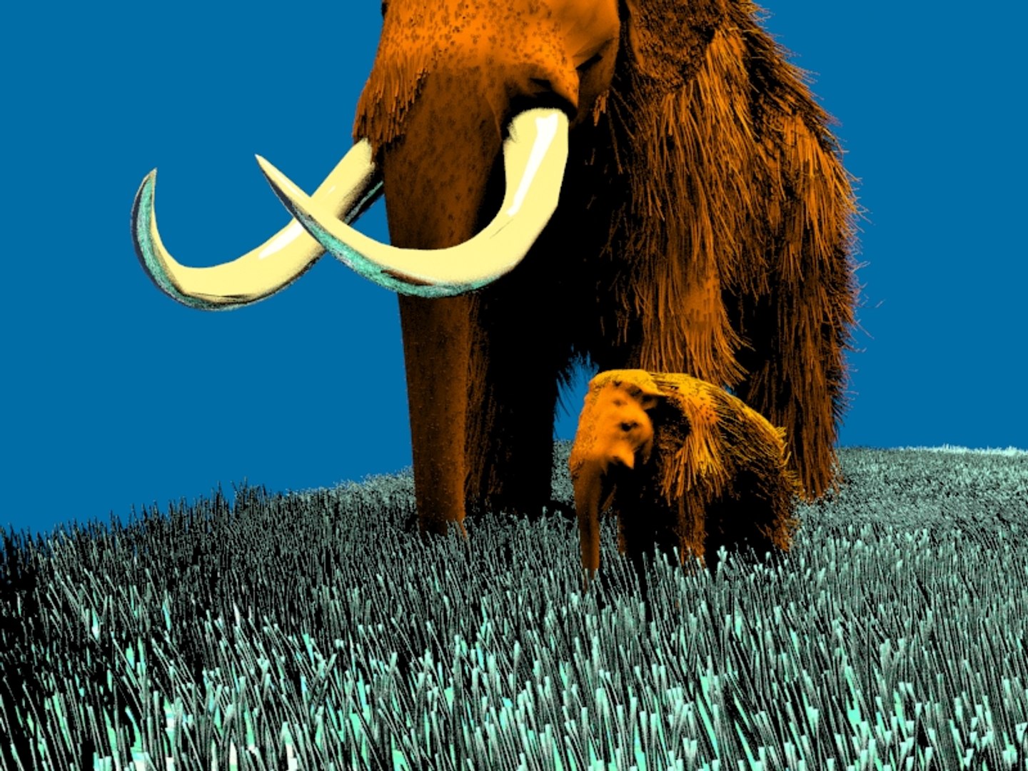 3d model baby woolly mammoth