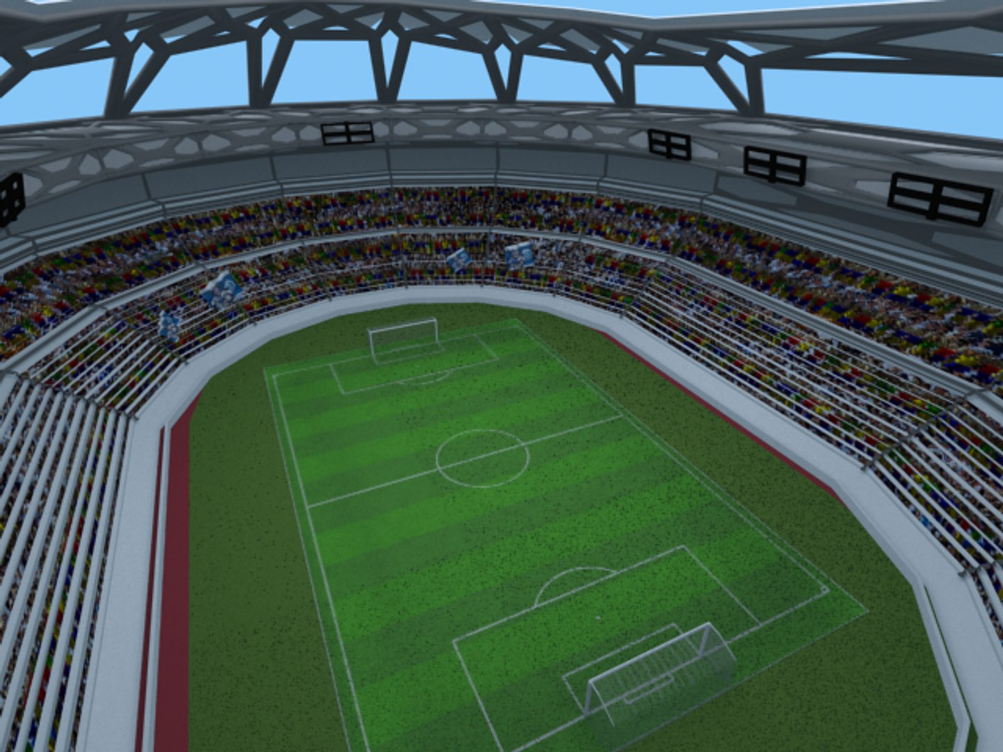 Soccer Field Stadium 3d Model