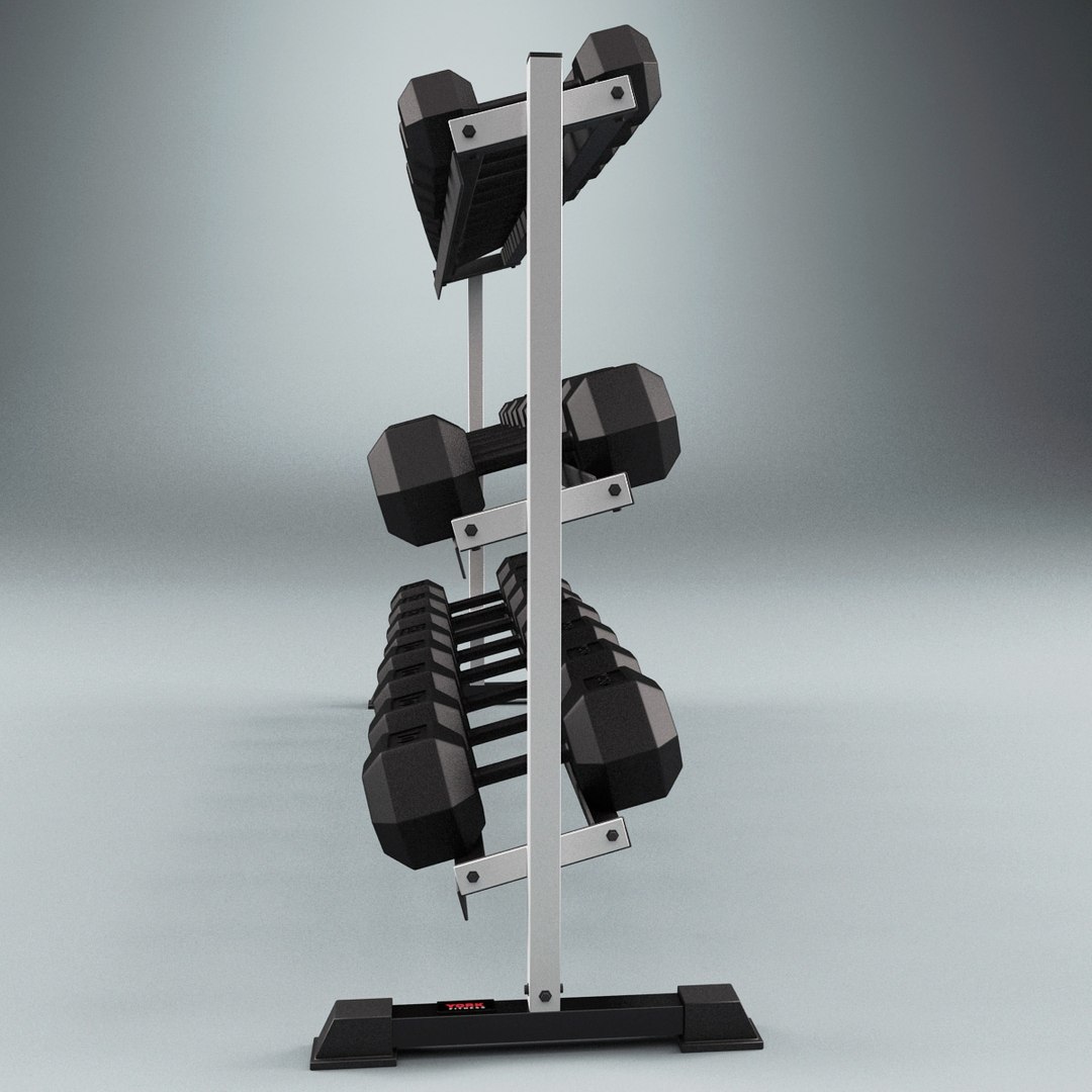 3d Model 3 Tier Hex Dumbbell