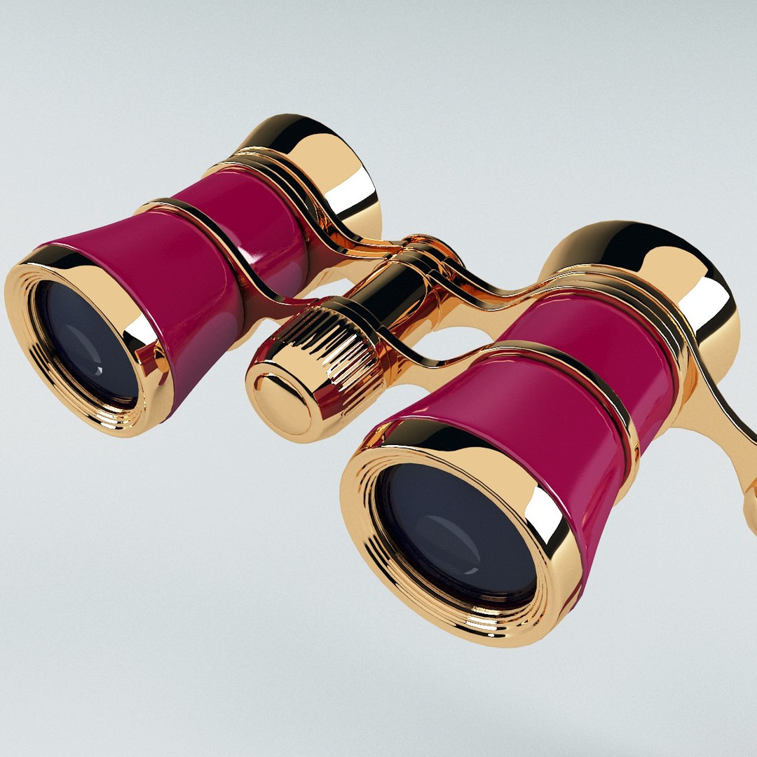3d Model Opera Glasses Pink V3