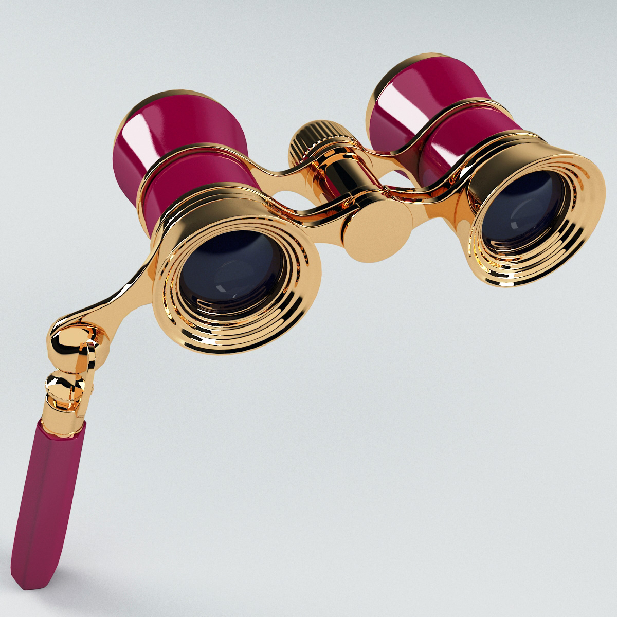 3d model opera glasses pink v3
