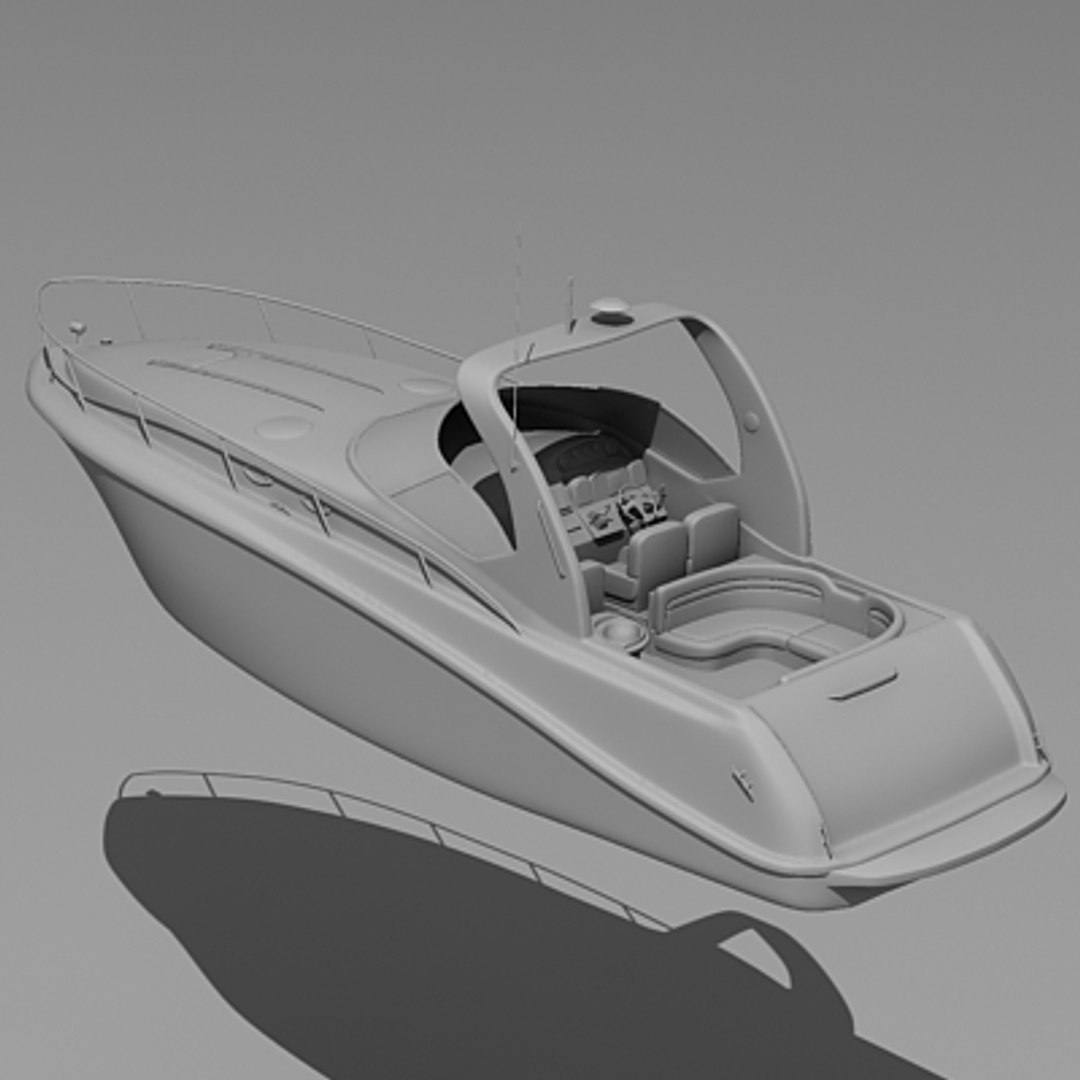 3d Model Sea Sundancer Motor Boat