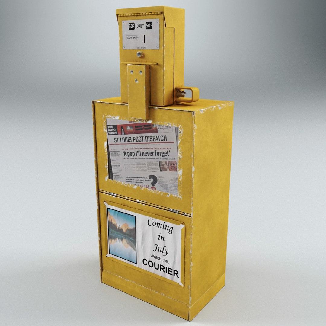 3d model newspaper street dispenser