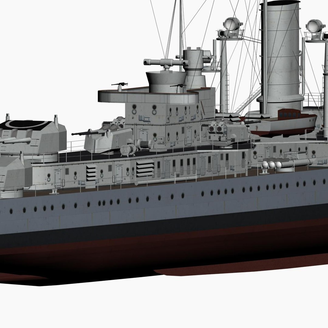 3d Light Cruiser Koeln Ww2 German Model
