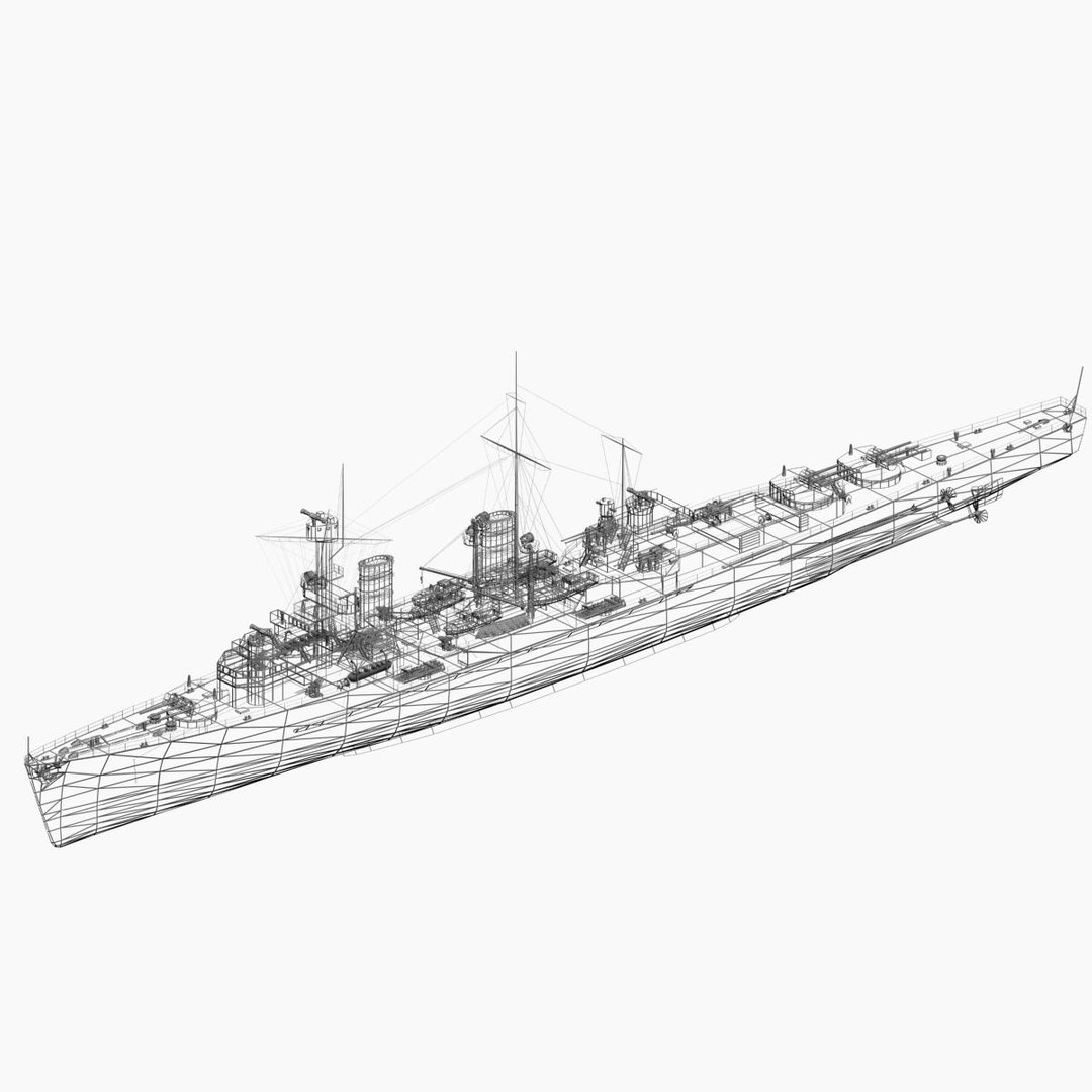 3d Light Cruiser Koeln Ww2 German Model