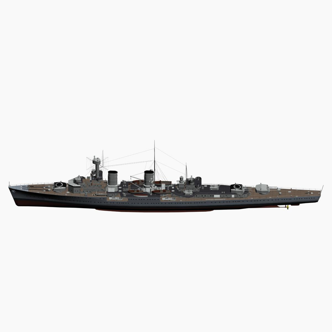 3d Light Cruiser Koeln Ww2 German Model