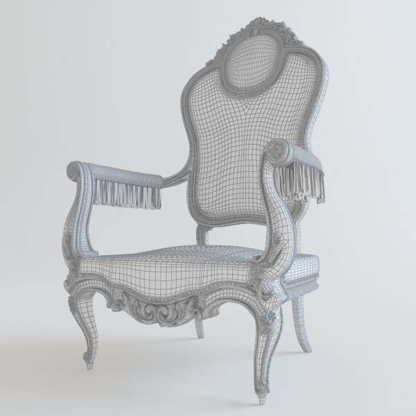 3d model classical chair rococo