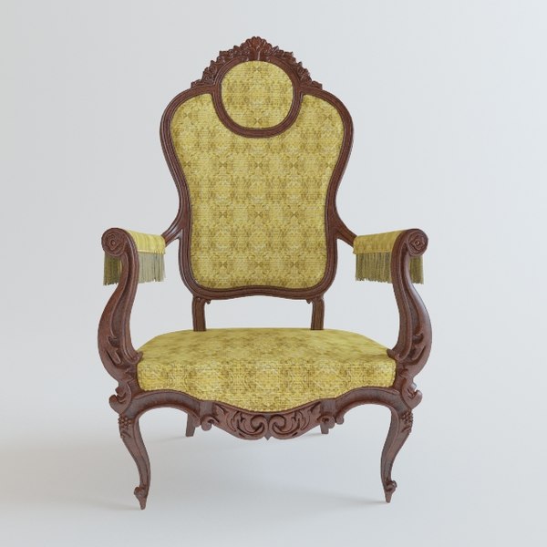 3d model classical chair rococo