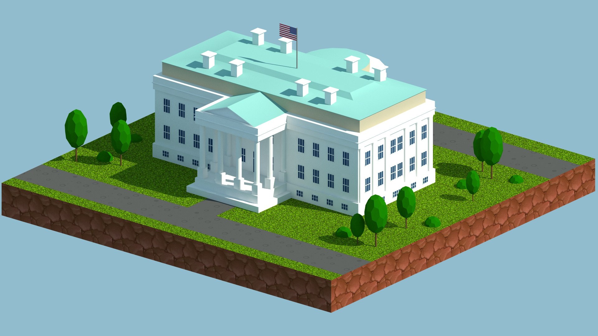 3D White House Low Poly Cartoon - TurboSquid 2032421