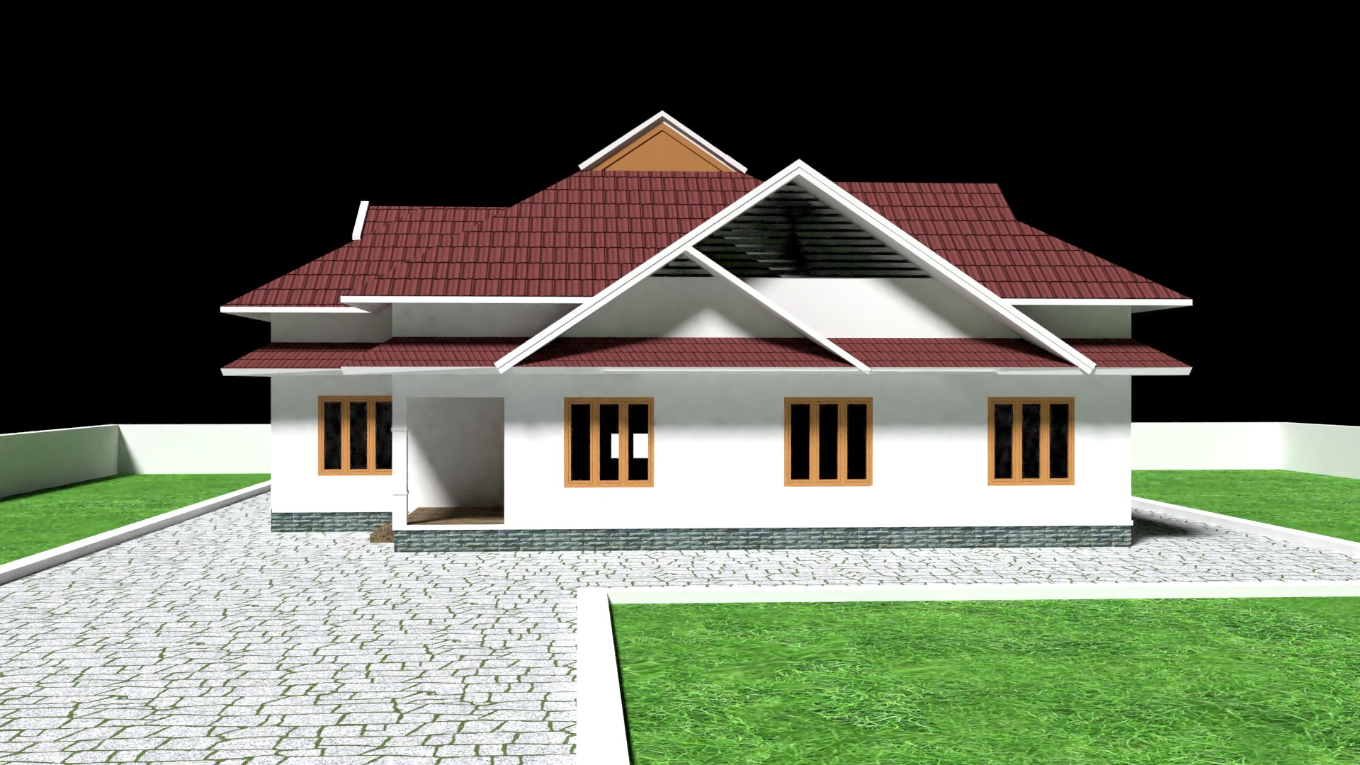 Slopped Roof House 3D Model - TurboSquid 1861873