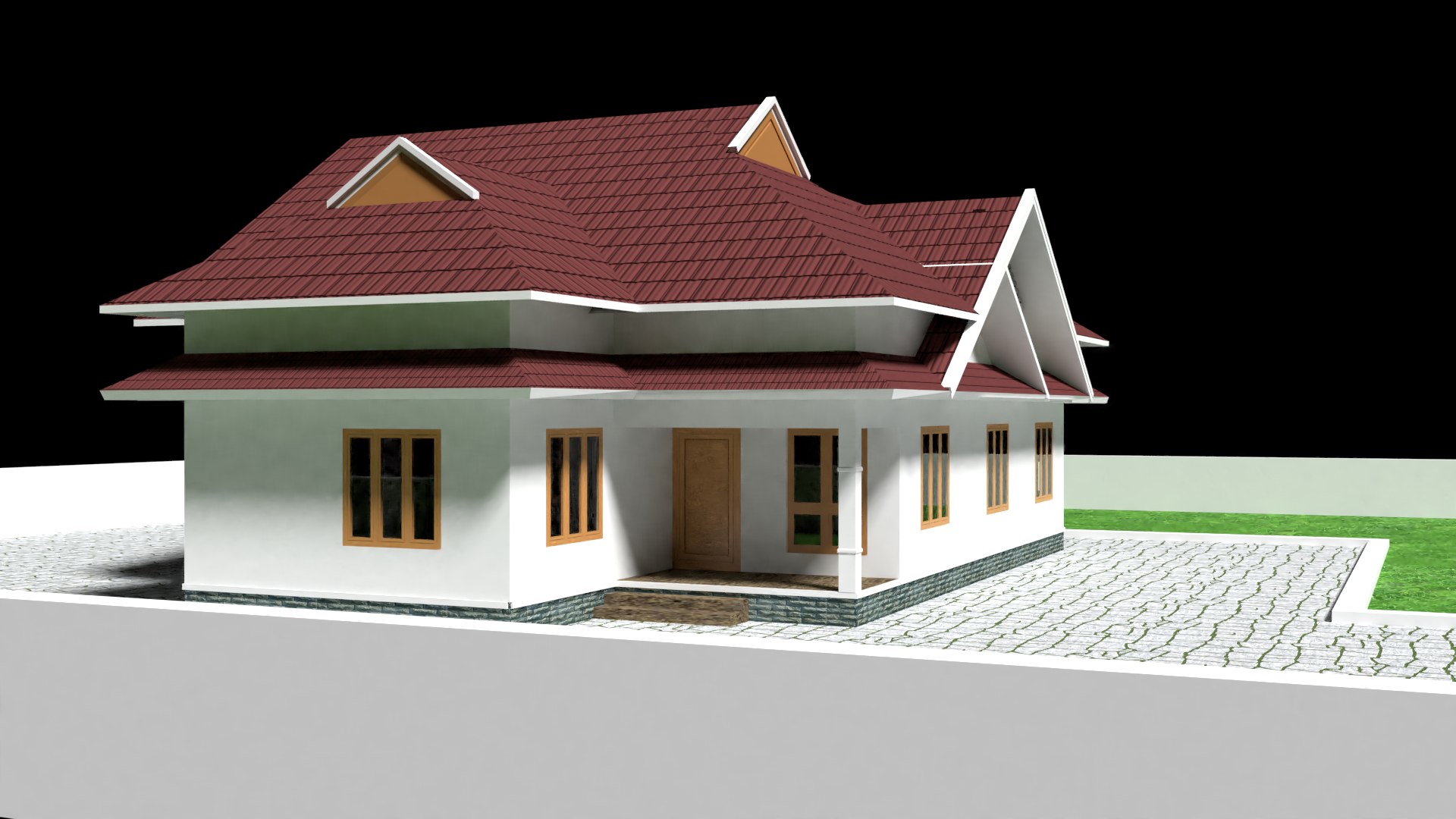 Slopped Roof House 3D Model - TurboSquid 1861873