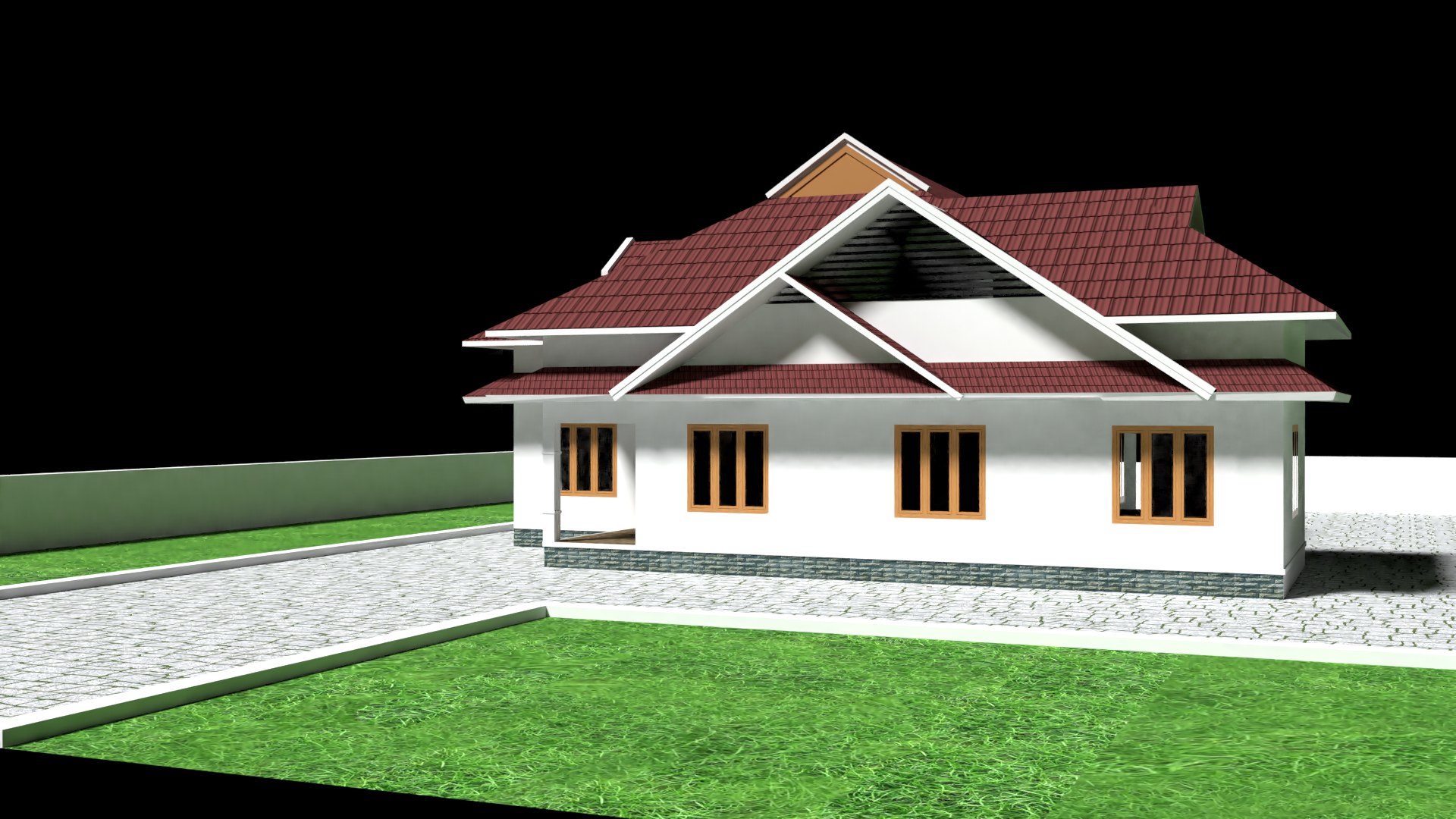 Slopped Roof House 3D Model - TurboSquid 1861873
