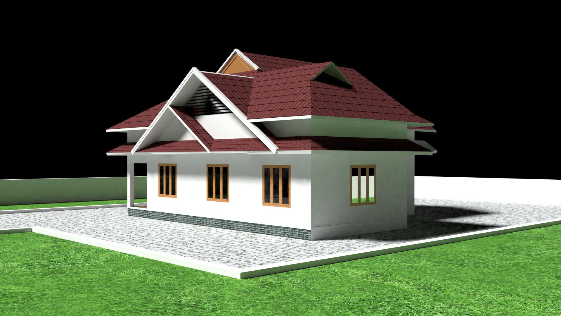 Slopped Roof House 3D Model - TurboSquid 1861873