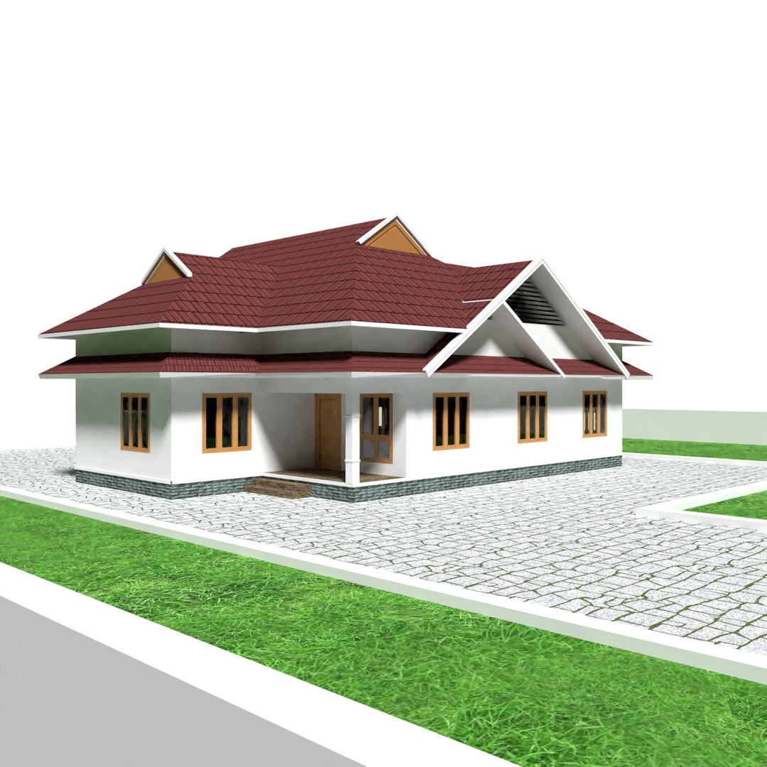 Slopped Roof House 3D Model - TurboSquid 1861873