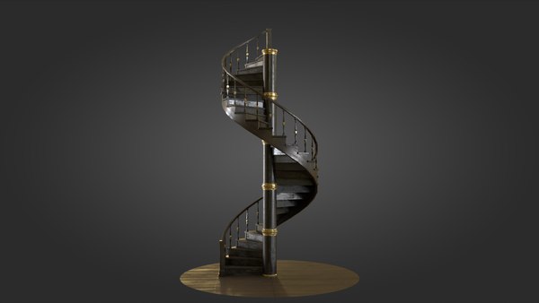 3D Antique Spiral Staircase Brown - PBR model - TurboSquid 1834320
