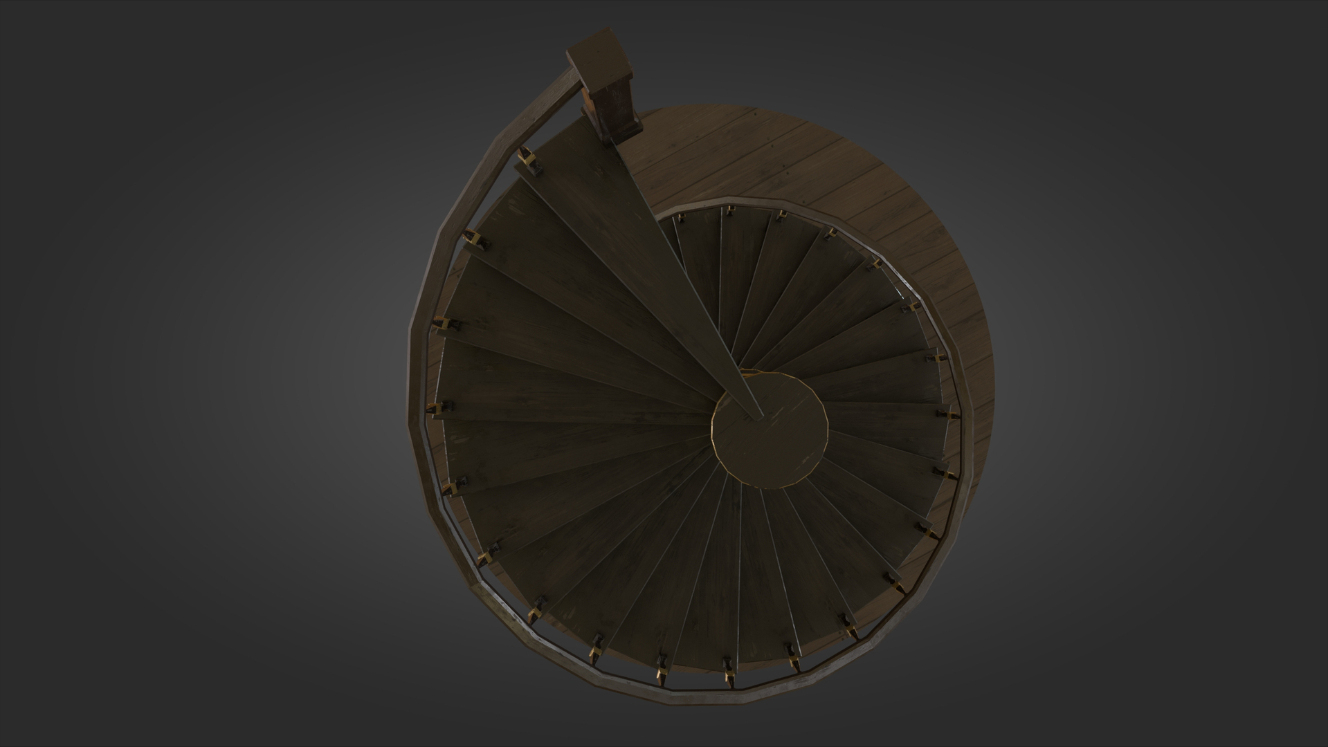 modelo 3d Escalera de caracol antigua marrón - PBR - TurboSquid 1834320